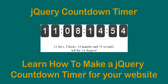 Learn How To Create a Countdown Timer Using jQuery